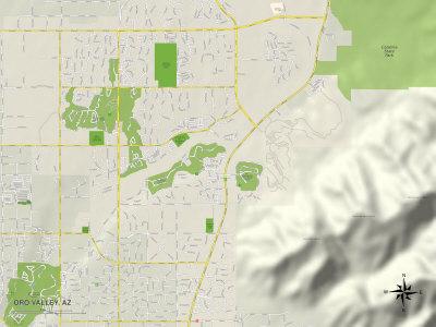 'Political Map of Oro Valley, AZ' Posters | AllPosters.com