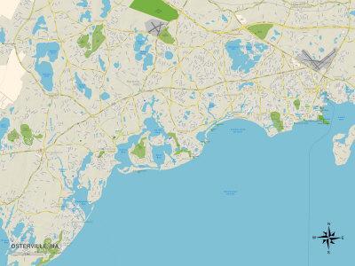 'Political Map of Osterville, MA' Posters | AllPosters.com