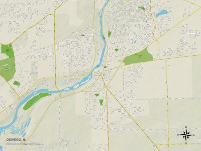 'Political Map of Oswego, IL' Posters | AllPosters.com