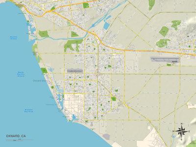 'Political Map of Oxnard, CA' Poster | AllPosters.com