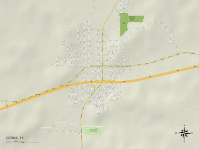 'Political Map of Ozona, TX' Print | AllPosters.com