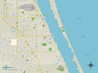 'Political Map of Palm Bay, FL' Posters | AllPosters.com