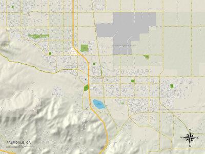'Political Map of Palmdale, CA' Posters | AllPosters.com