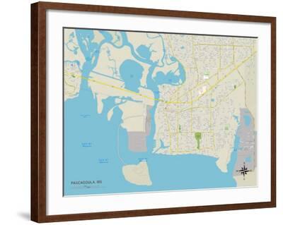 'Political Map of Pascagoula, MS' Prints | AllPosters.com