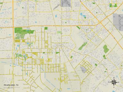 'Political Map of Pearland, TX' Prints | AllPosters.com