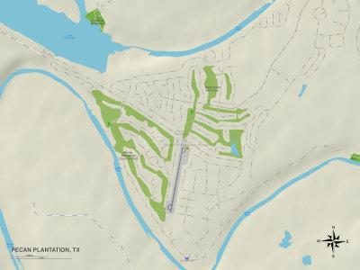 'Political Map of Pecan Plantation, TX' Prints | AllPosters.com