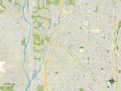'Political Map of Peoria, AZ' Prints | AllPosters.com