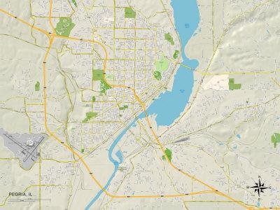 'Political Map of Peoria, IL' Print | AllPosters.com