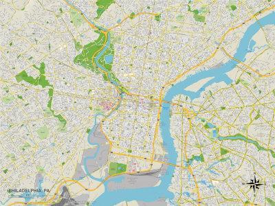 'Political Map of Philadelphia, PA' Prints | AllPosters.com