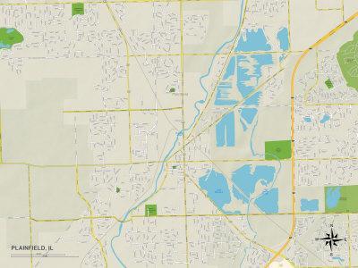 'Political Map of Plainfield, IL' Prints | AllPosters.com