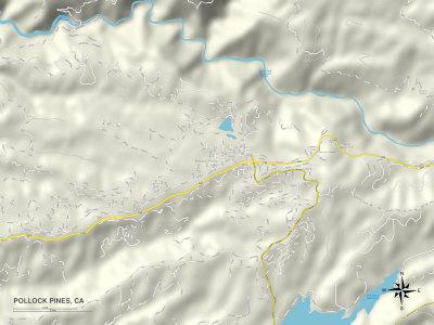 'Political Map of Pollock Pines, CA' Prints | AllPosters.com