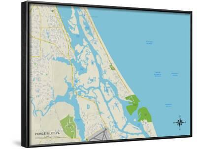 'Political Map of Ponce Inlet, FL' Posters | AllPosters.com