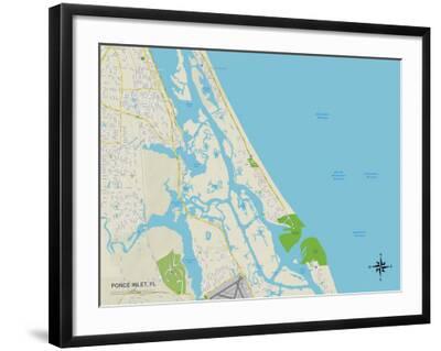 'Political Map of Ponce Inlet, FL' Posters | AllPosters.com