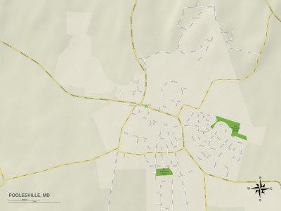 'Political Map of Poolesville, MD' Print | AllPosters.com