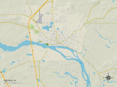 'Political Map of Portage, WI' Posters | AllPosters.com