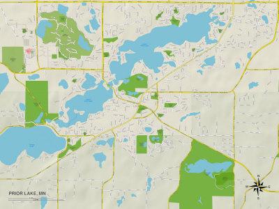 'Political Map of Prior Lake, MN' Print | AllPosters.com