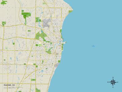 'Political Map of Racine, WI' Prints | AllPosters.com