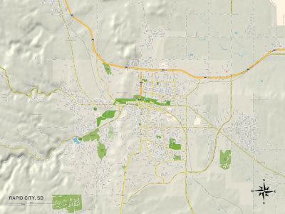 'Political Map of Rapid City, SD' Art | AllPosters.com