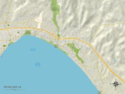 'Political Map of Rio Del Mar, CA' Prints | AllPosters.com