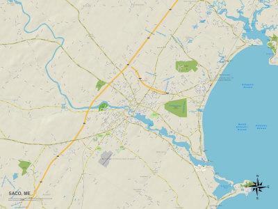 'Political Map of Saco, ME' Posters | AllPosters.com