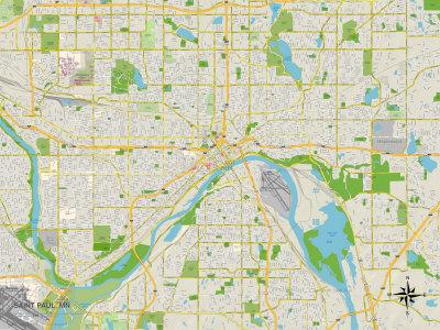 'Political Map of Saint Paul, MN' Posters | AllPosters.com