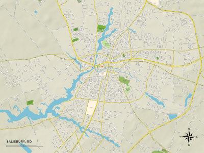 'Political Map of Salisbury, MD' Posters | AllPosters.com