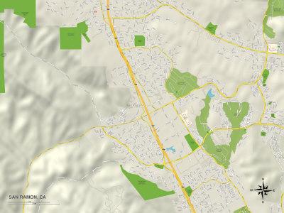 'Political Map of San Ramon, CA' Prints | AllPosters.com