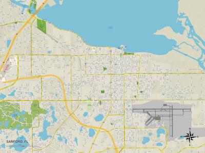 'Political Map of Sanford, FL' Prints | AllPosters.com