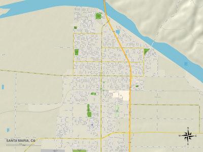 'Political Map of Santa Maria, CA' Prints | AllPosters.com