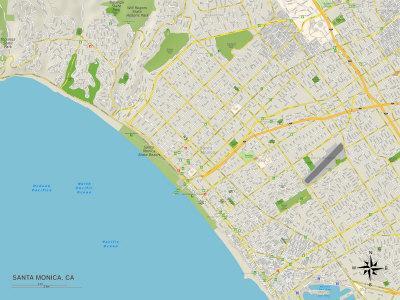 'Political Map of Santa Monica, CA' Print | AllPosters.com