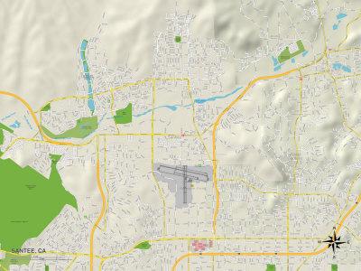 'Political Map of Santee, CA' Art | AllPosters.com