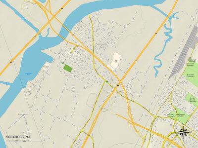 'Political Map of Secaucus, NJ' Prints | AllPosters.com