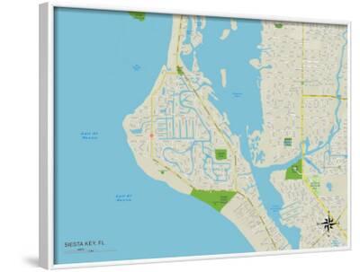 'Political Map of Siesta Key, FL' Posters | AllPosters.com