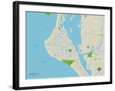 'Political Map of Siesta Key, FL' Posters | AllPosters.com