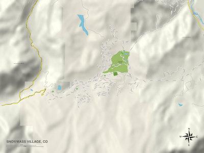 'Political Map of Snowmass Village, CO' Prints | AllPosters.com