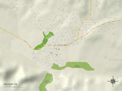 'Political Map of Solvang, CA' Poster | AllPosters.com