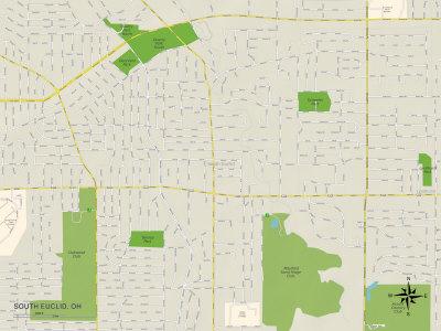 'Political Map of South Euclid, OH' Posters | AllPosters.com