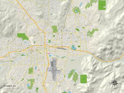 'Political Map of Sparks, NV' Prints | AllPosters.com