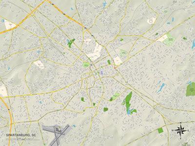 'Political Map of Spartanburg, SC' Prints | AllPosters.com