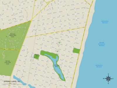 'Political Map of Spring Lake, NJ' Prints | AllPosters.com