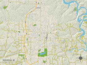 'Political Map of Springdale, AR' Print | AllPosters.com