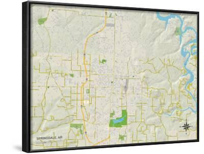 'Political Map of Springdale, AR' Print | AllPosters.com