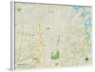 'Political Map of Springdale, AR' Print | AllPosters.com