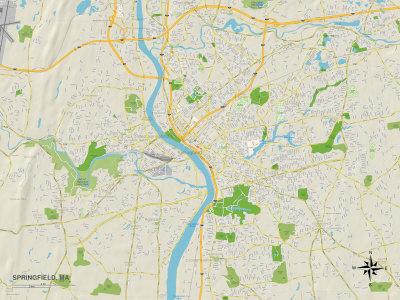 'Political Map of Springfield, MA' Poster | AllPosters.com