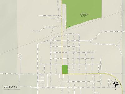'Political Map of Stanley, ND' Posters | AllPosters.com
