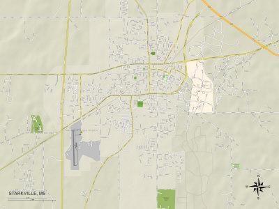 'Political Map of Starkville, MS' Posters | AllPosters.com
