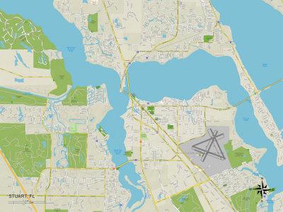 'Political Map of Stuart, FL' Art | AllPosters.com
