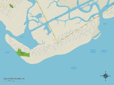 'Political Map of Sullivans Island, SC' Posters | AllPosters.com
