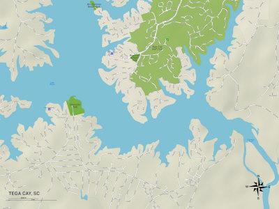 'Political Map of Tega Cay, SC' Posters | AllPosters.com
