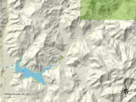 'Political Map of Three Rivers, CA' Prints | AllPosters.com